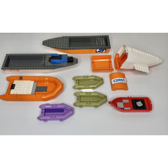 Lego | Toys | Lego Boat Coast Guard Lot Orange White Green Speed Boat ...